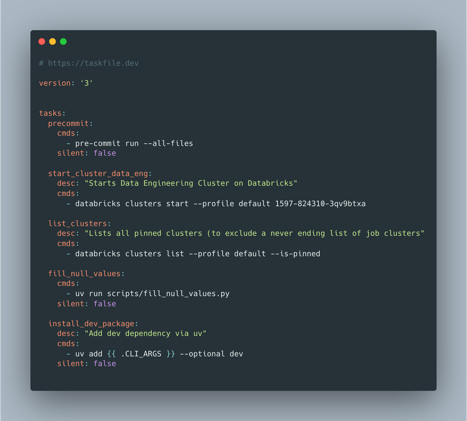 Using Taskfile with uv and pyproject.toml to manage your Python Machine Learning projects